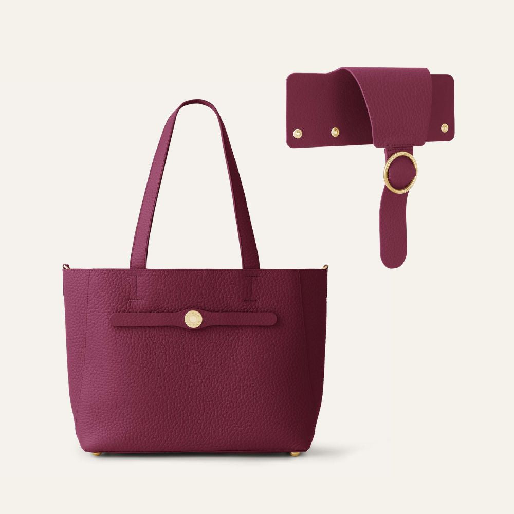 Tansy Tote | Cherry with Gold hardware | Sarah Haran Luxury Handbags ...