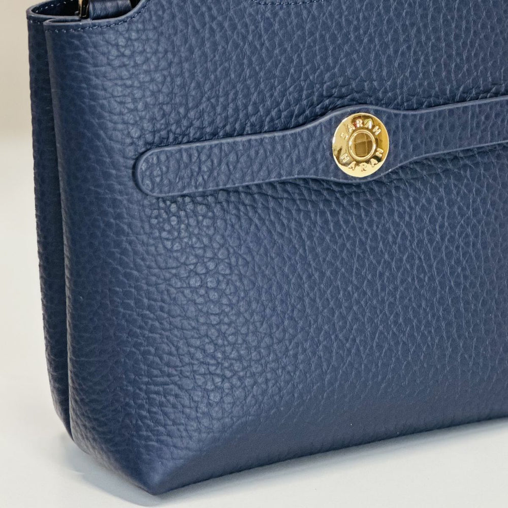 Tansy Mini | Navy with Gold hardware | Sarah Haran Luxury Handbags ...