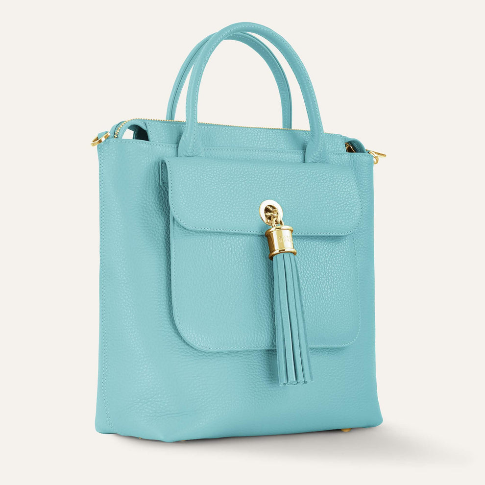 Mini P Backpack in Tiffany Mint with Gold hardware | Sarah Haran Luxury ...