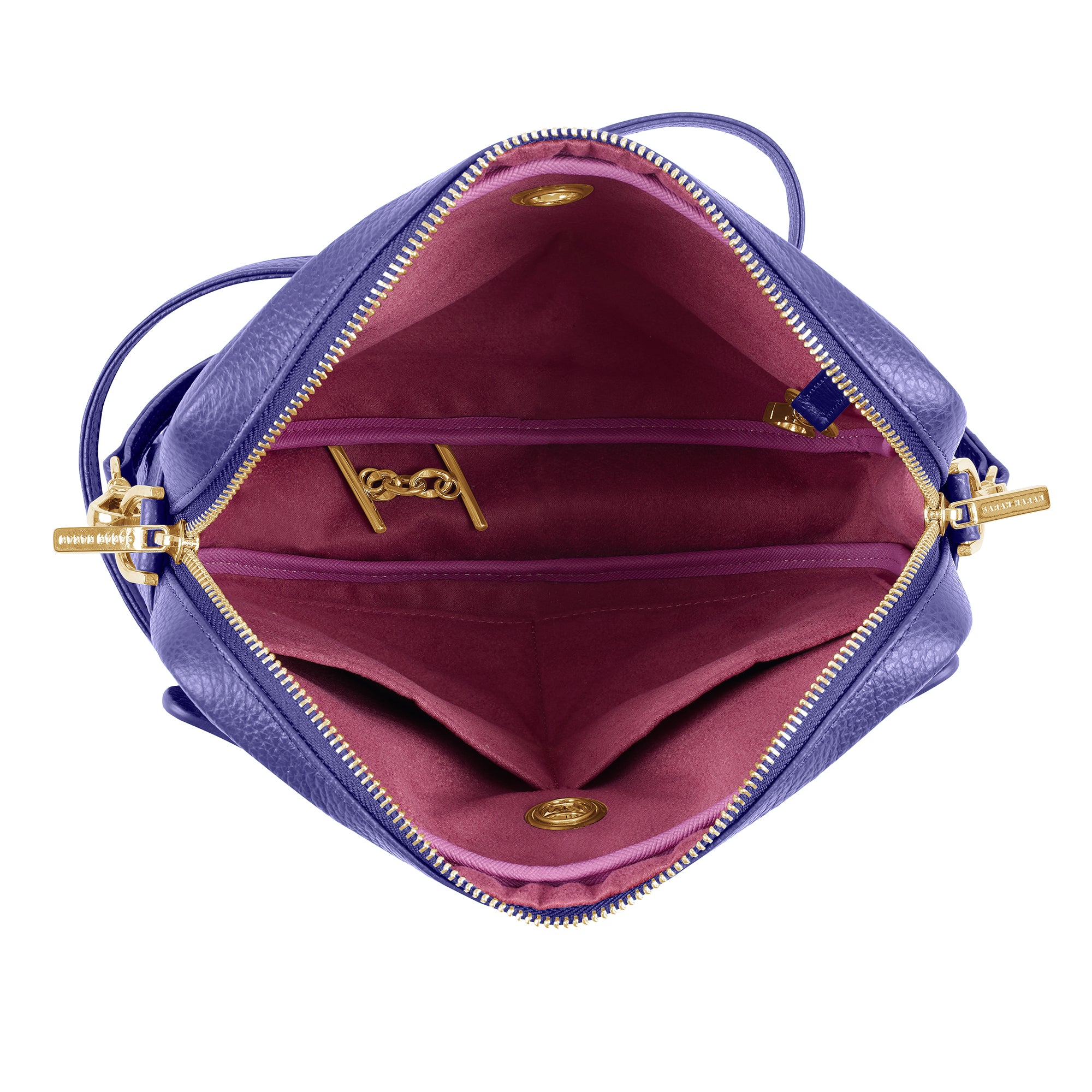 Mia Crossbody | Violet with Gold hardware | Sarah Haran Luxury Handbags ...